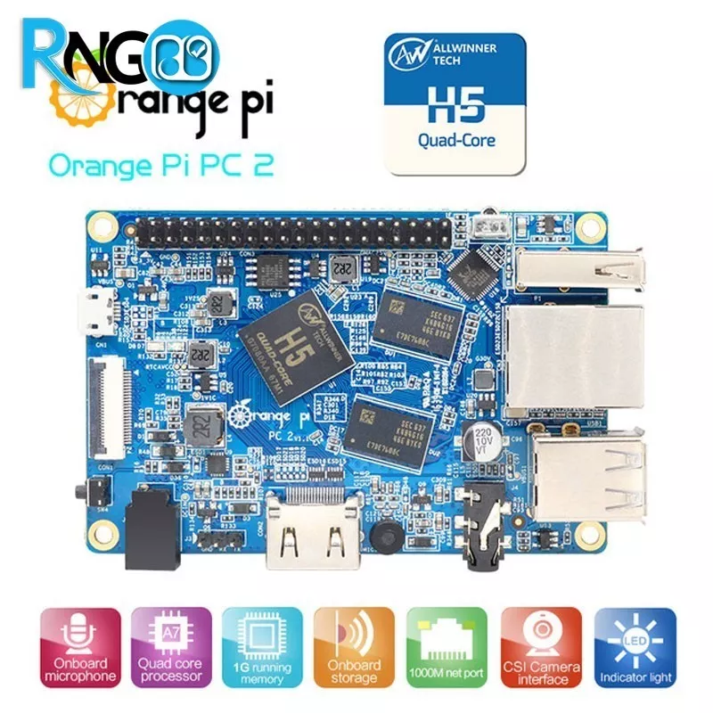 برد چهار هسته ای 64 بیتی Orange PI PC 2